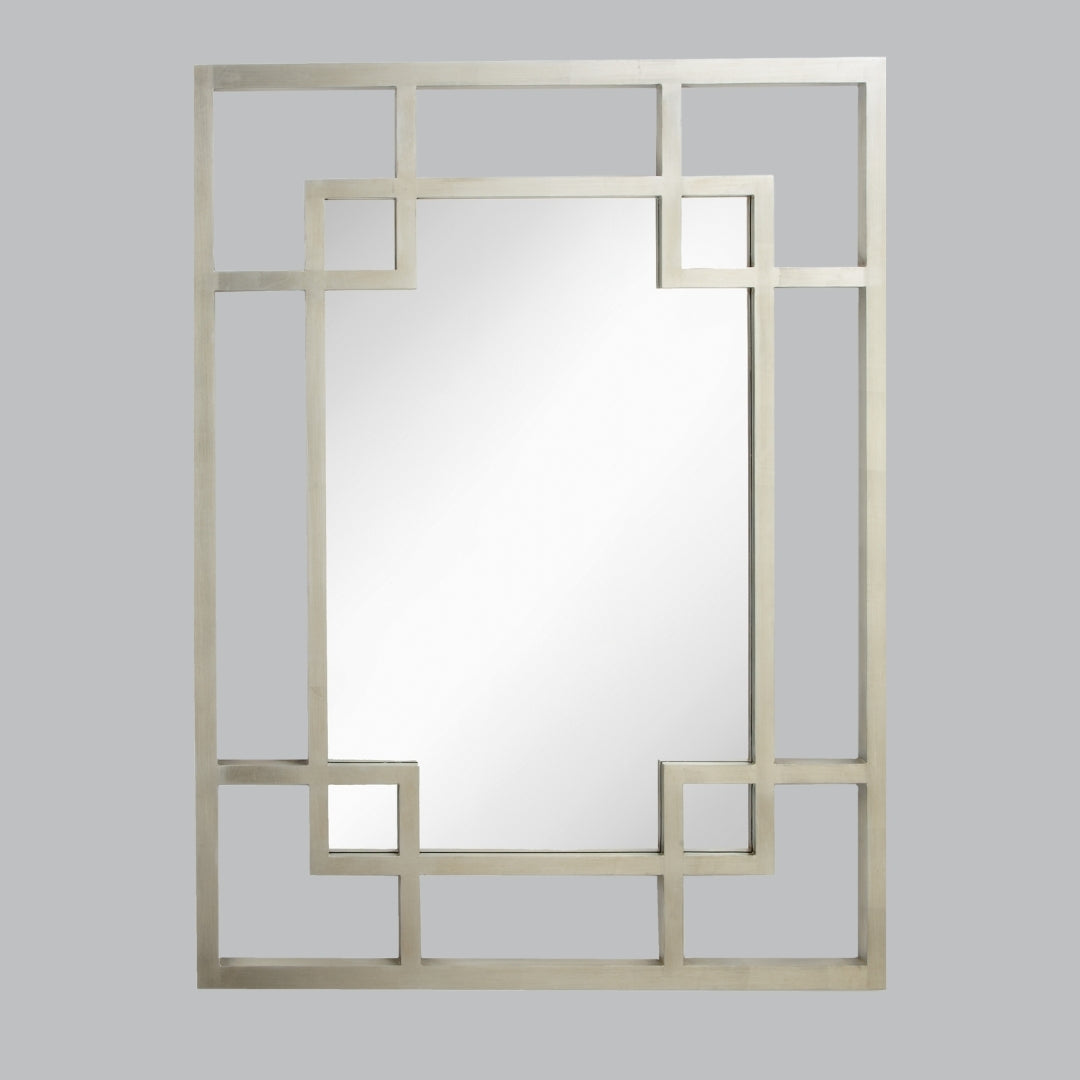 Tavon Silver Leaf Rectangular Wall Mirror – Rose Gold Home